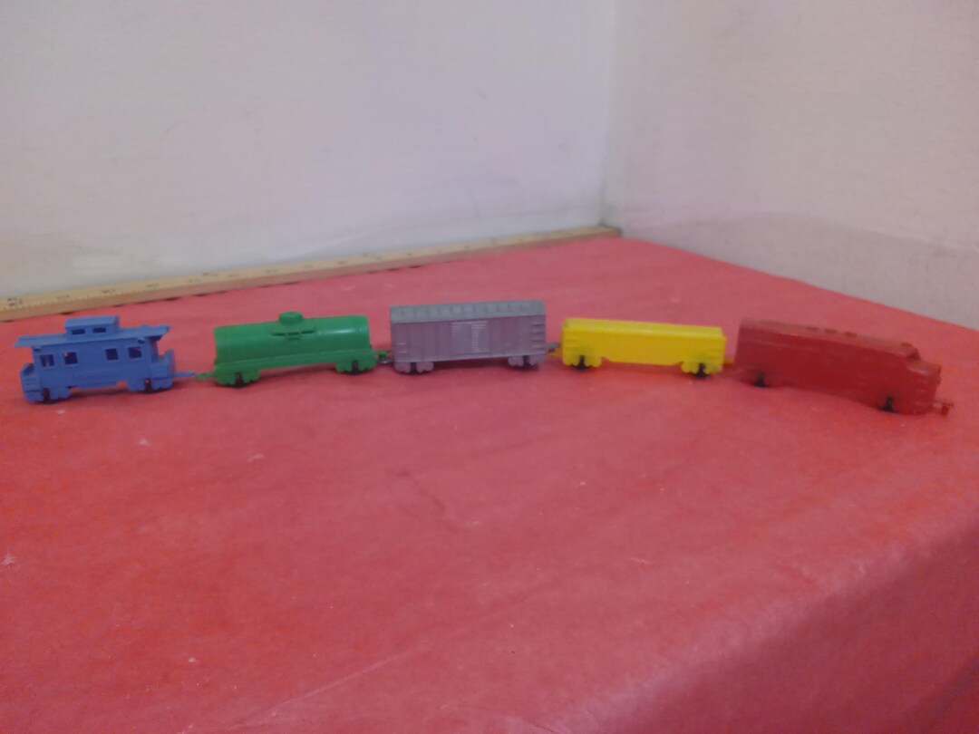 Vintage Plastic Train, Small Plastic Toy Train, Push and Pull Small ...