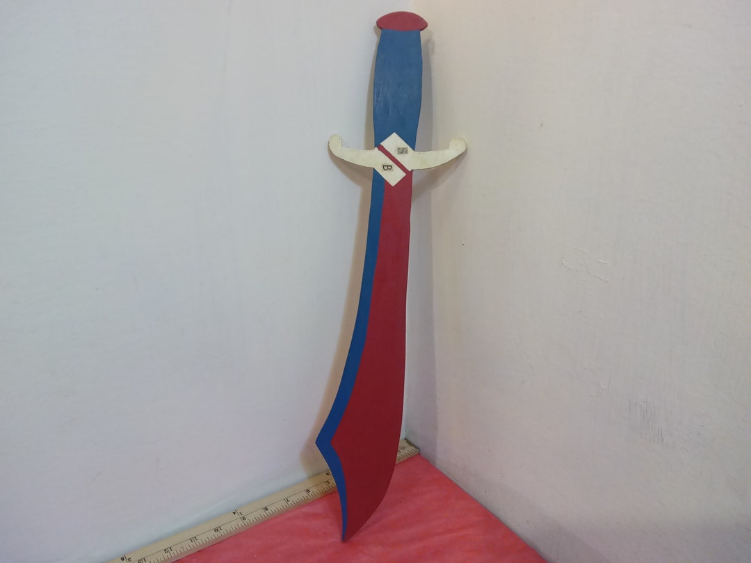 Vintage Hand Painted Wooden Sword, Shriner Scimitar Hand Painted Sword ...