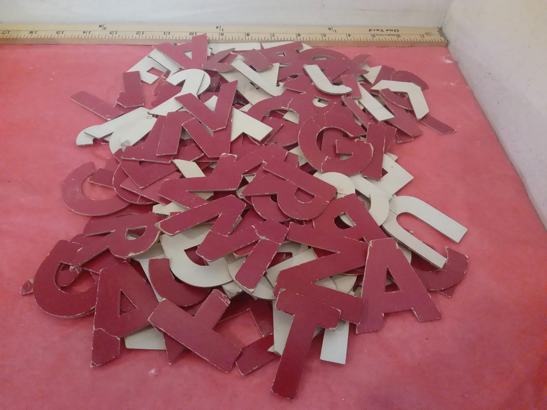 Vintage Learning Letters, Red Spelling Letters of Cardboard - Etsy