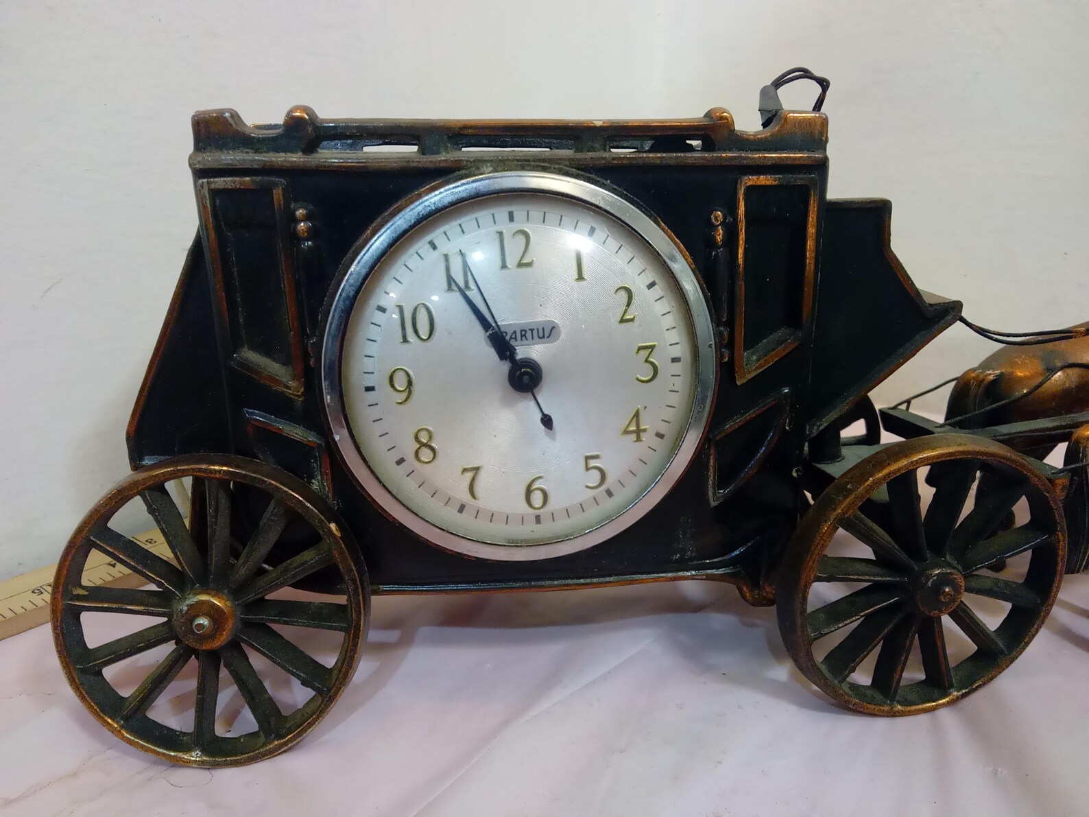 Vintage Horse Carriage Clock, Spartus Brass/bronze Horse Carriage Clock ...