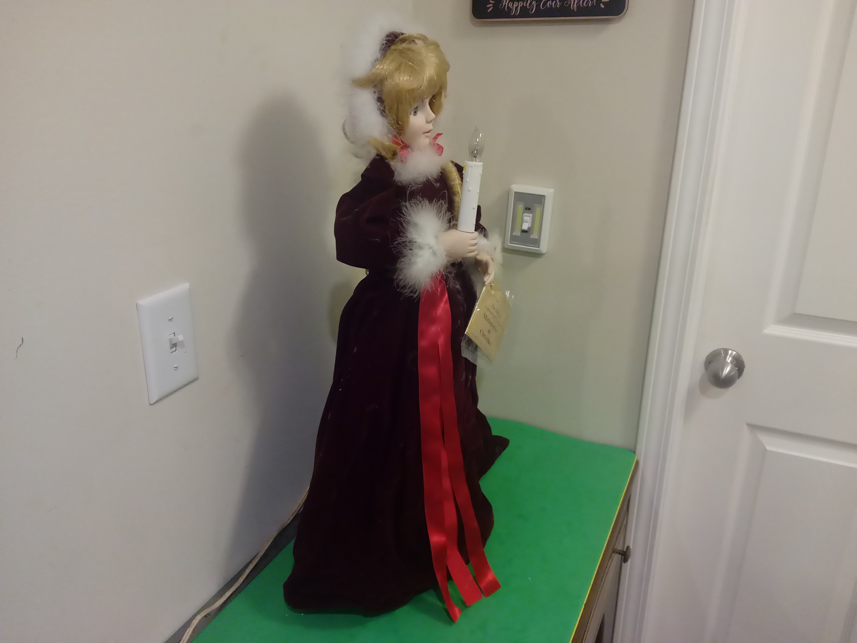 Vintage Motionettes Christmas Doll 28 Tall, made by Telco Creations, 1987
