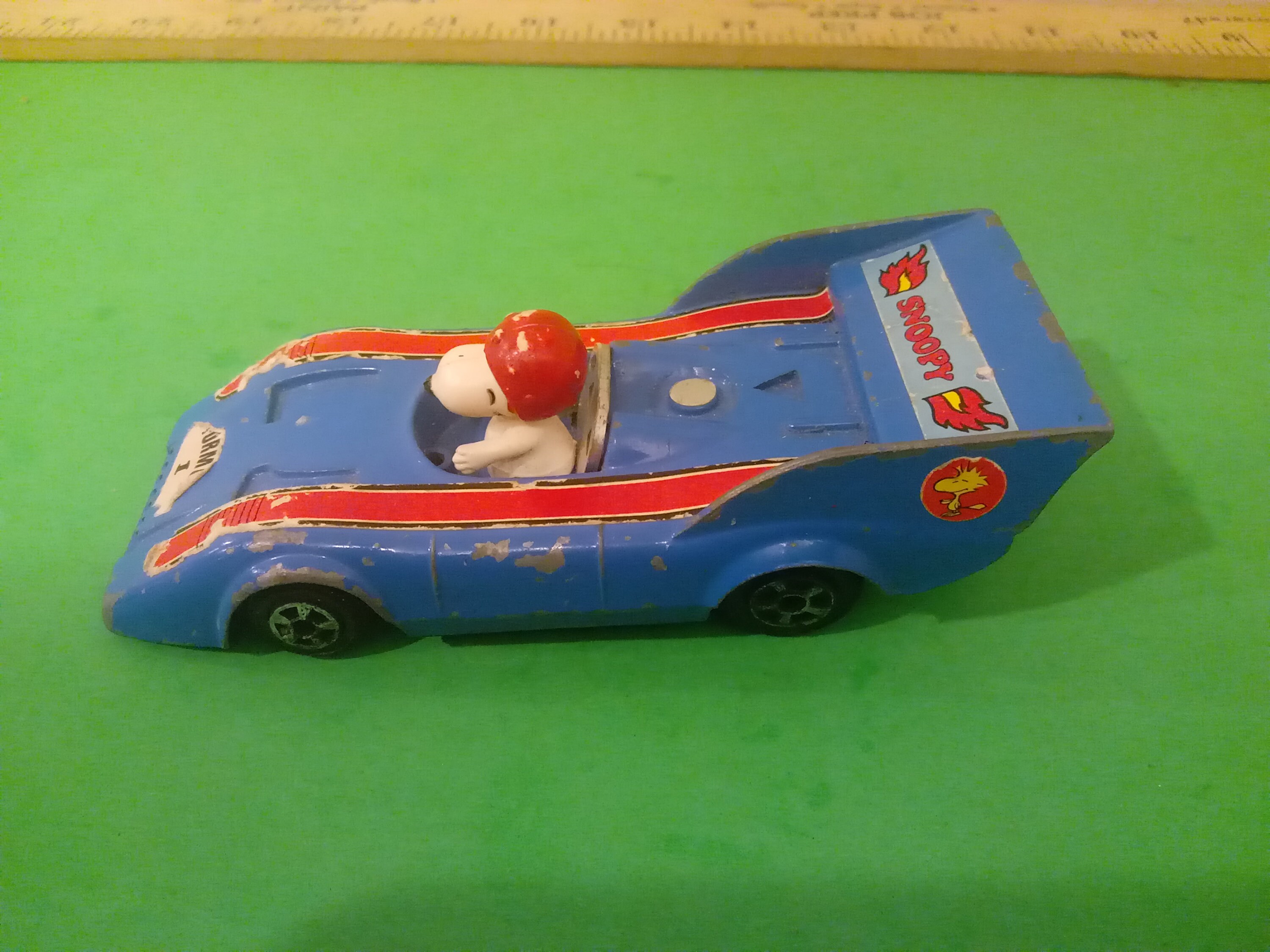 Vintage Rare Snoopy Racer Blue Race Car by Aviva, Snoopy Die Cast Metal ...