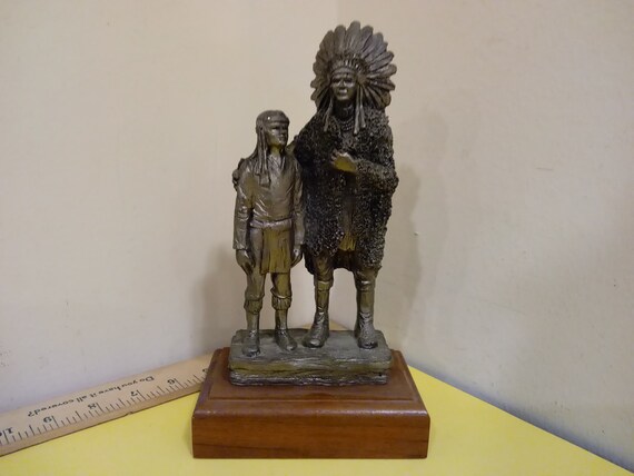 Vintage Michael Ricker Pewter Sculpture Native American - Etsy