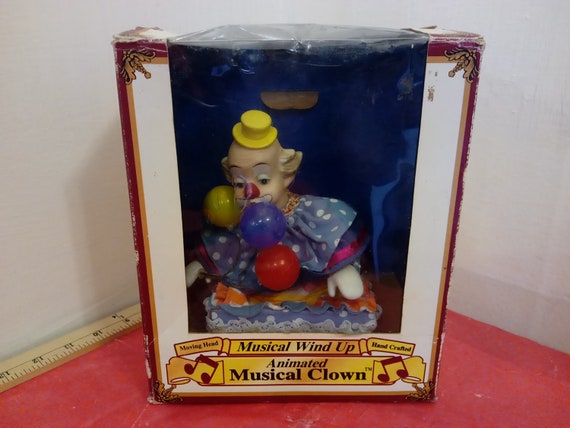 Collectibles Wind Up Clown in Original Box 1990's Vintage Musical Clown ...