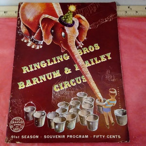 Vintage Circus Program/magazine, Ringling Bros. and Barnum Bailey ...