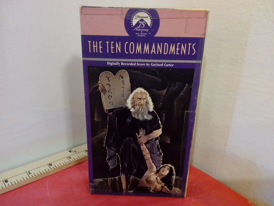 Vintage VHS Movie Tape, the Ten Commandments, 1923 Version, 1997~ - Etsy