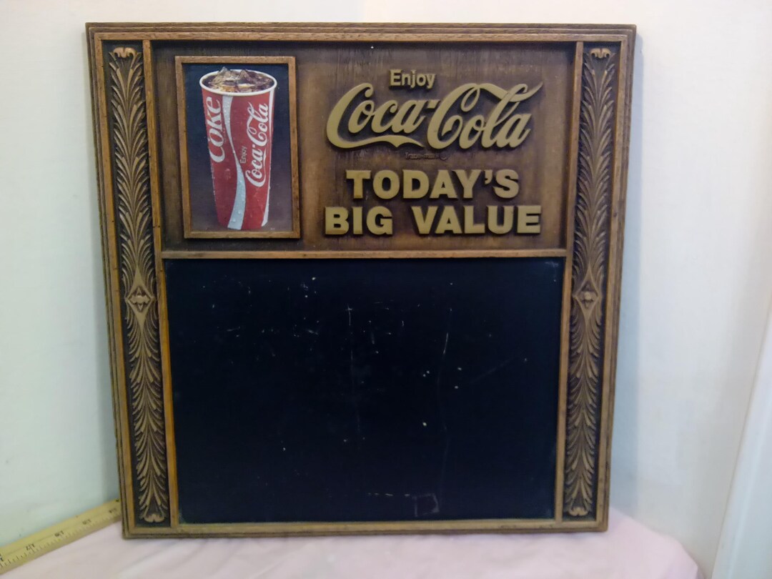 Vintage Coca Cola Sign, Coca Cola Restaurant Sign With Chalkboard, 1980 ...