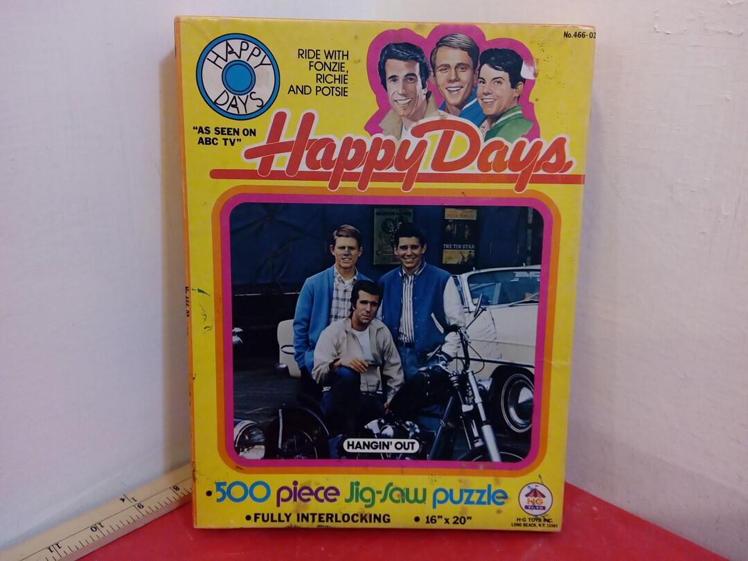 Vintage Jigsaw Puzzle, Happy Days Ride With Fonzie, Richie and Potsie ...