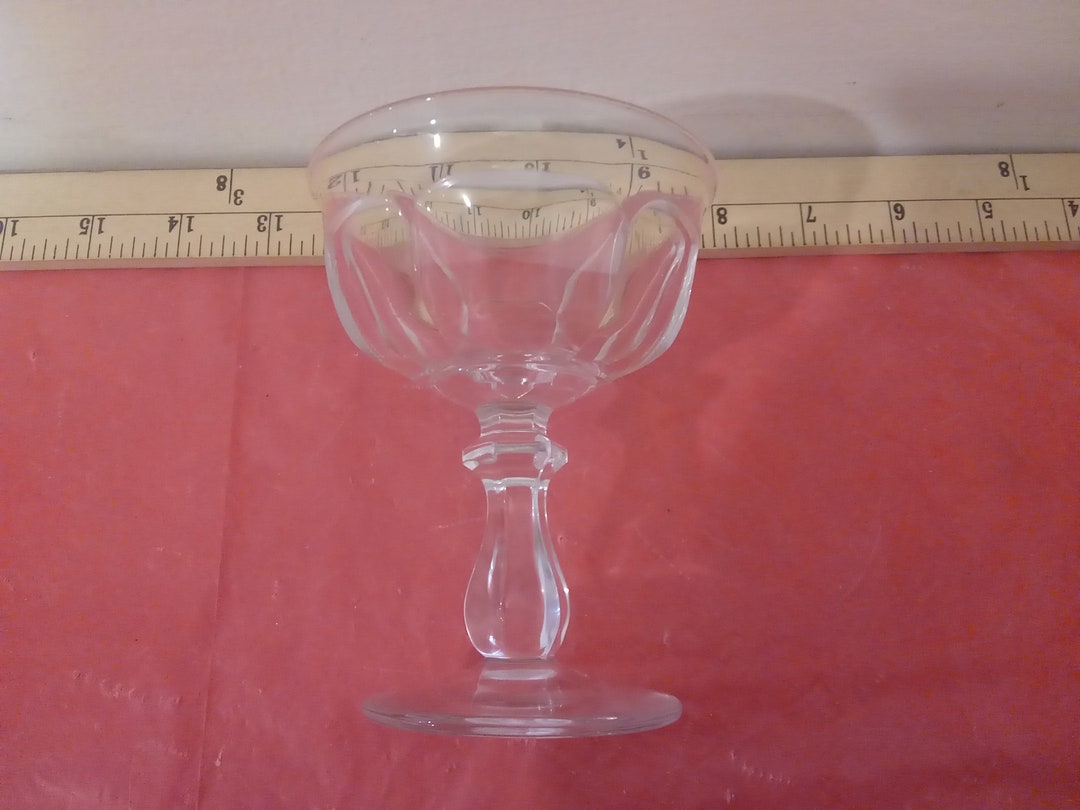 Vintage Ice Cream Dish, Clear Glass Footed Pedestal Custard or Ice ...