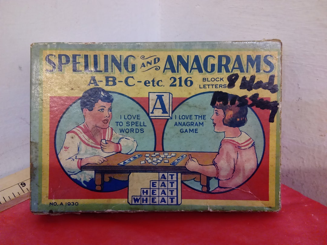 Vintage Learning Game, Spelling and Anagrams A-b-c-etc 216 Block ...