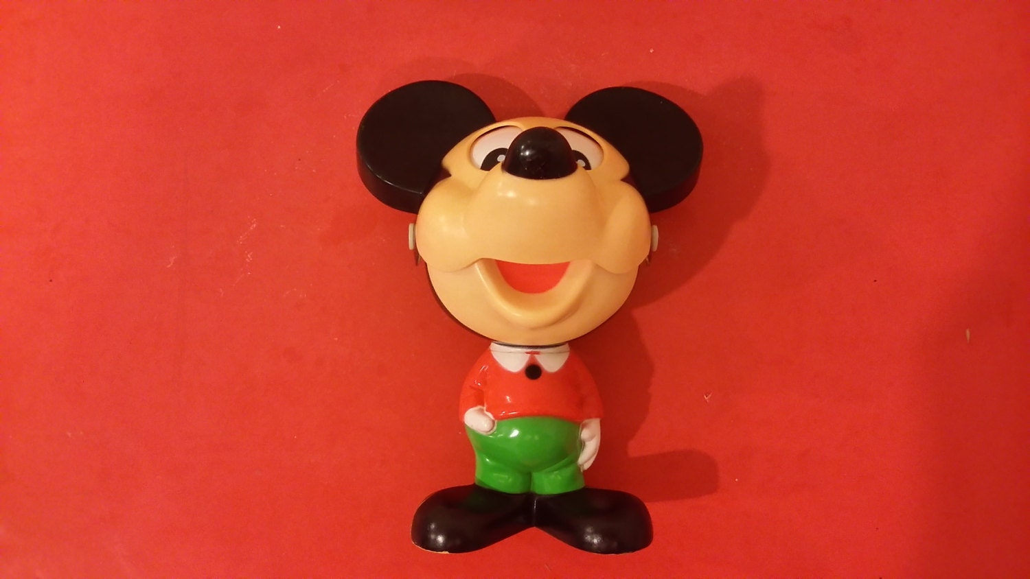 Vintage Disney Mickey Mouse Mechanical Talking Pull String Toy Doll ...