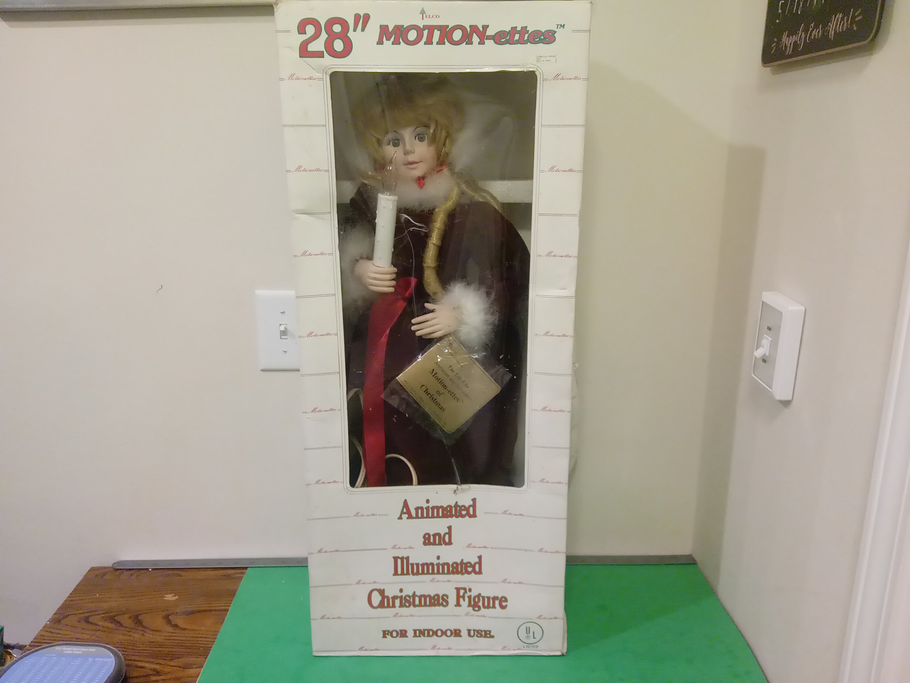 Vintage Motionettes Christmas Doll 28 Tall, made by Telco Creations, 1987