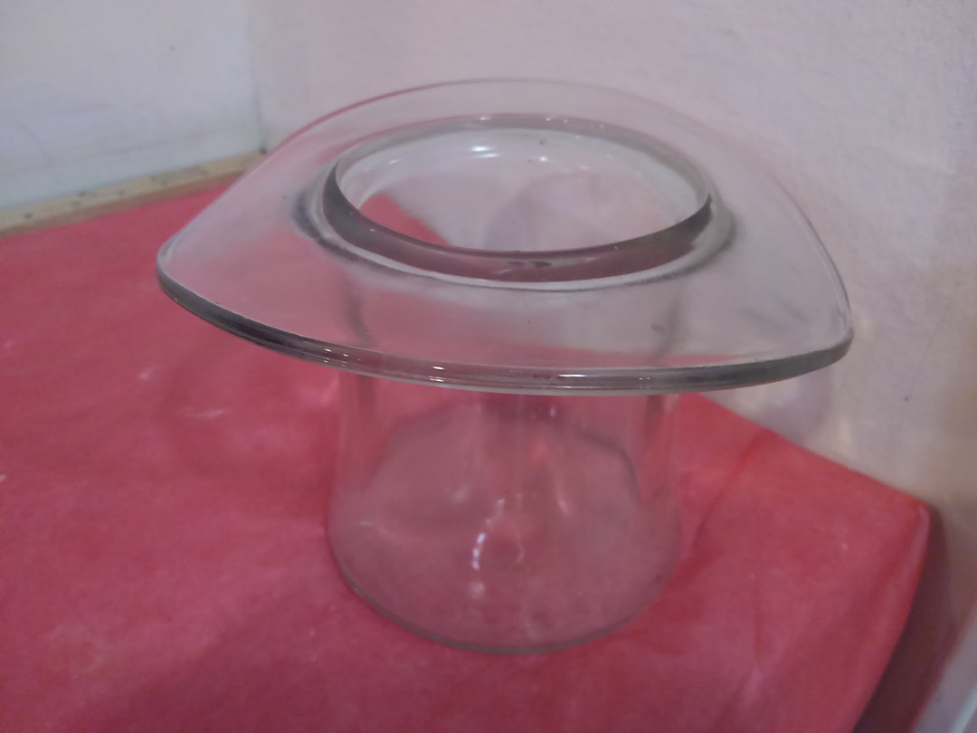 Vintage Glassware Hats, Large Clear Glass Hat, Small Cut Glass Hats ...