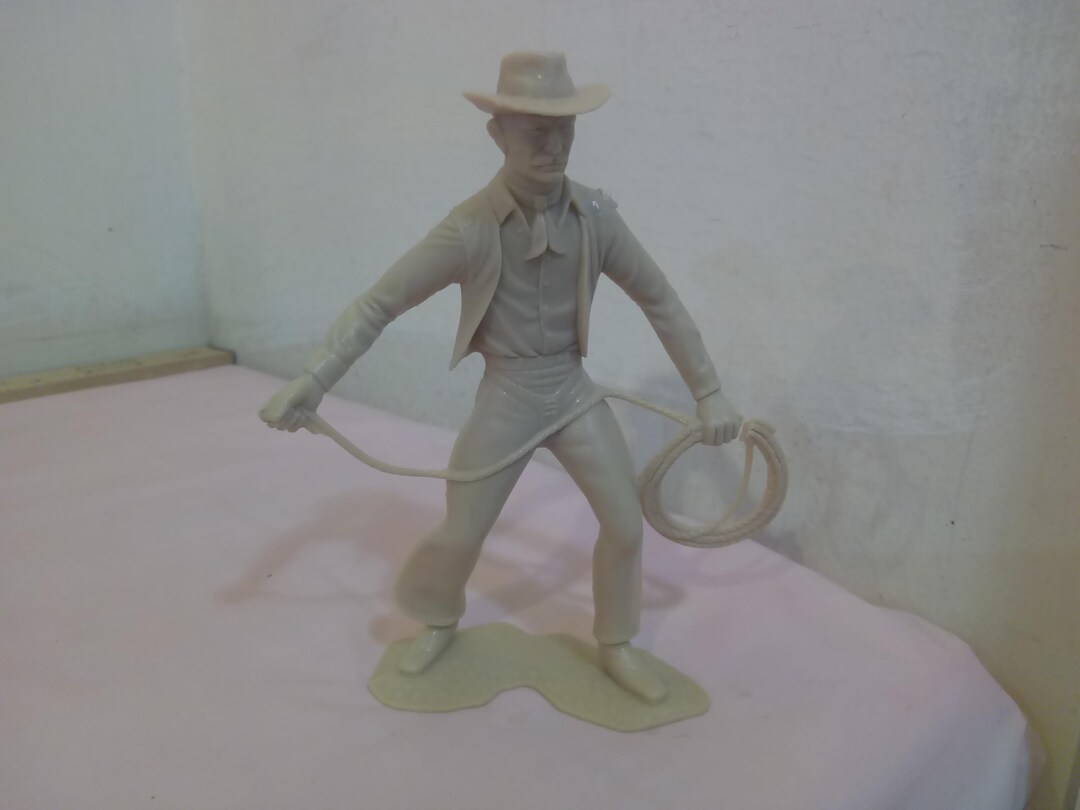 Vintage Large Plastic Cowboys, Louis Marx Plastimarx Toy Cowboys ...
