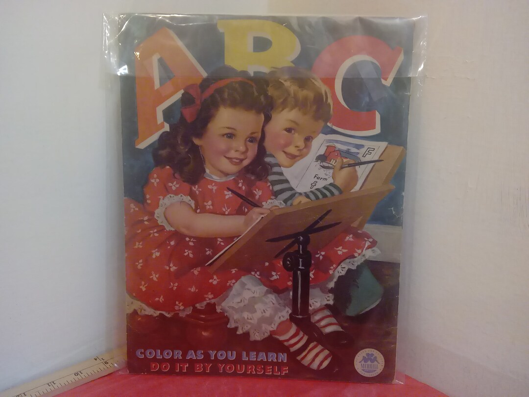 Vintage Coloring Book, ABC Color as You Learn Do It Yourself by Merrill ...