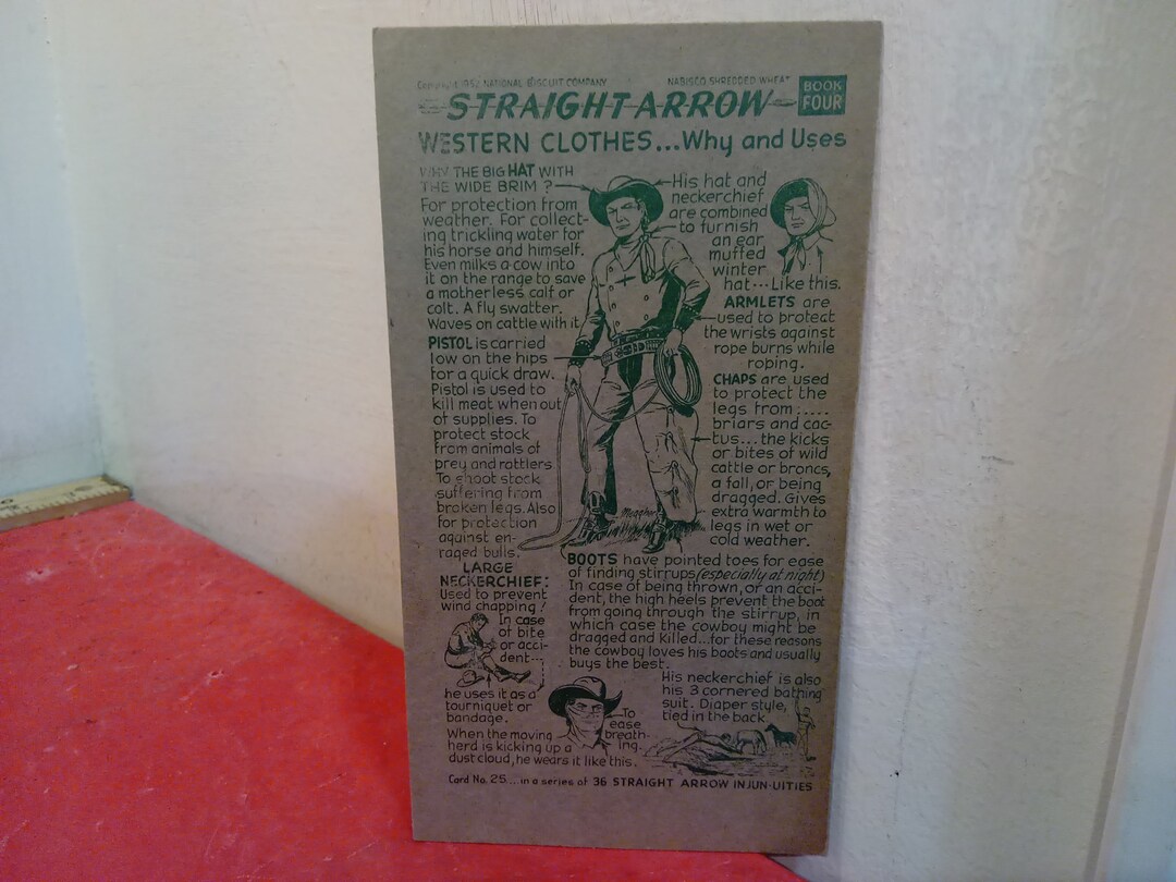 Vintage Reference Card, Nabisco Shredded Wheat "straight Arrow", Book ...