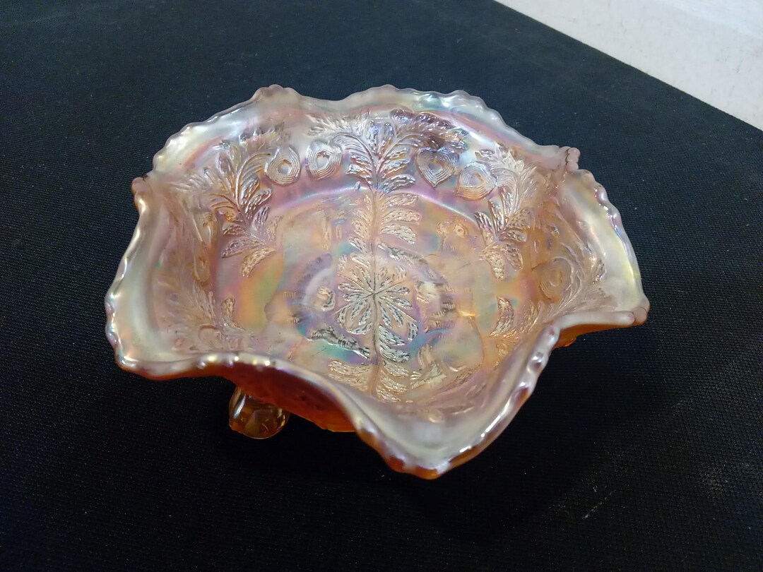 Vintage Candy Dish, Carnival Marigold Candy Dish, Three Footed Candy ...