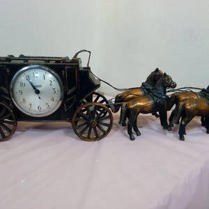 Vintage Horse Carriage Clock, Spartus Brass/bronze Horse Carriage Clock ...