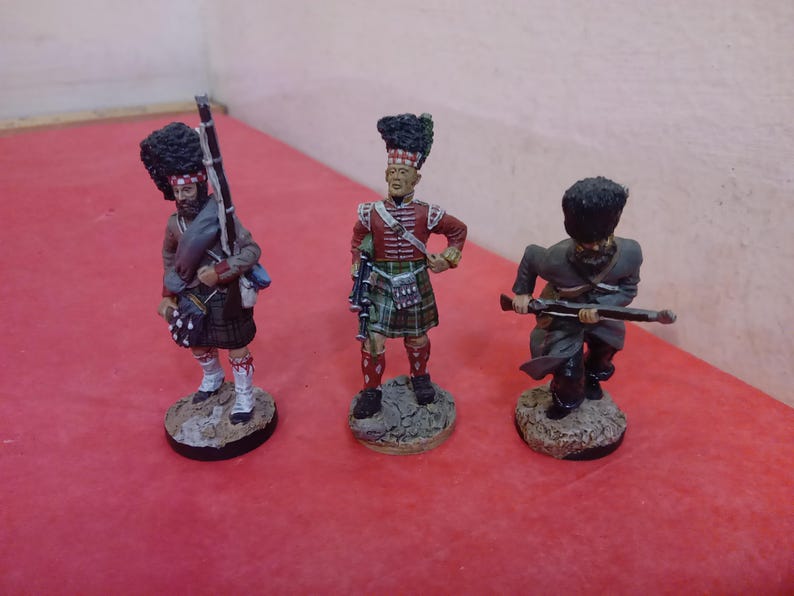 Vintage Metal Figurines, Frankline Mint Soldiers, Highlander Foot 1857 ...