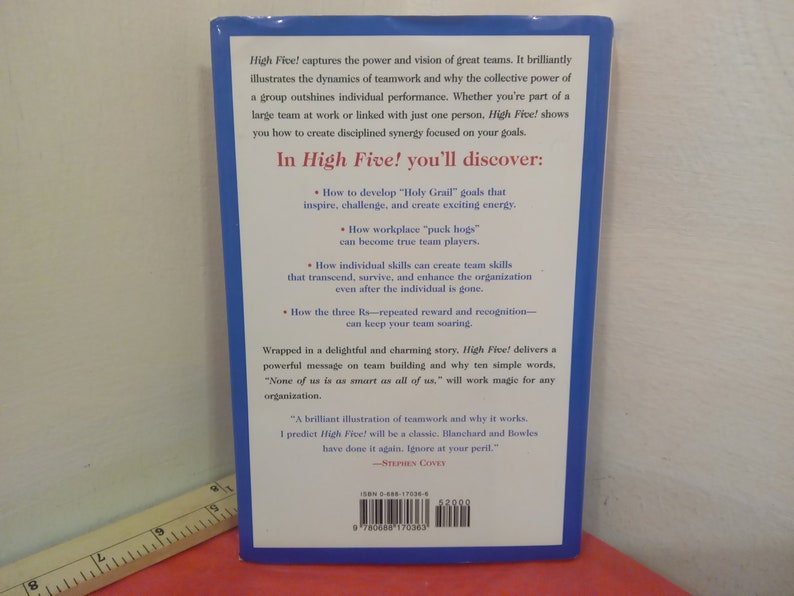 Vintage Hardcover Book High Five by Ken Blanchard and Sheldon - Etsy