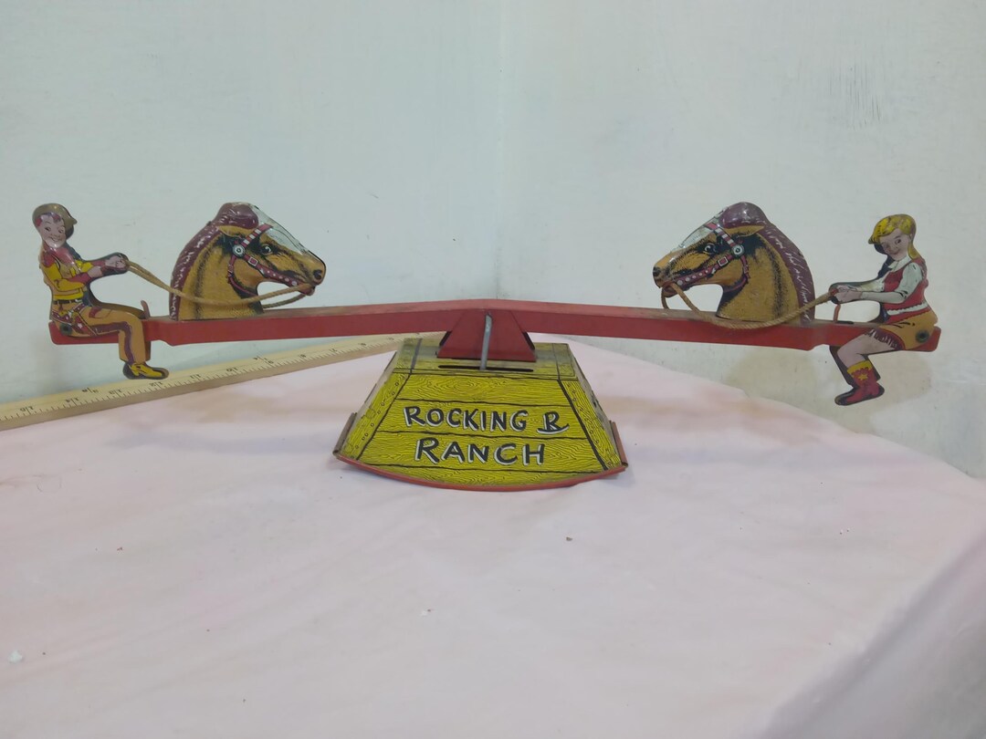 Vintage Tin Wind-up Toy, A Walt Reach Toys Made by Courtland "rocking R ...