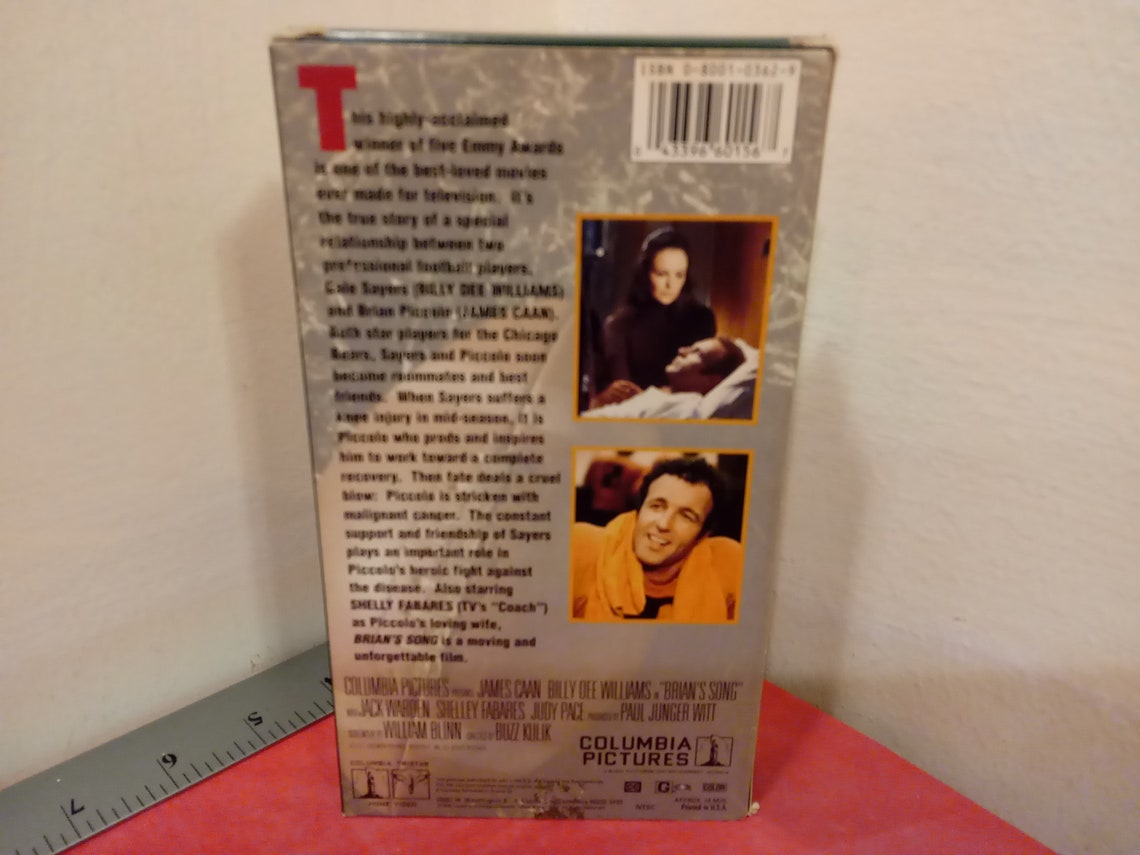 Vintage VHS Movie Tape, Brian's Song, James Caan, 1996~ - Etsy
