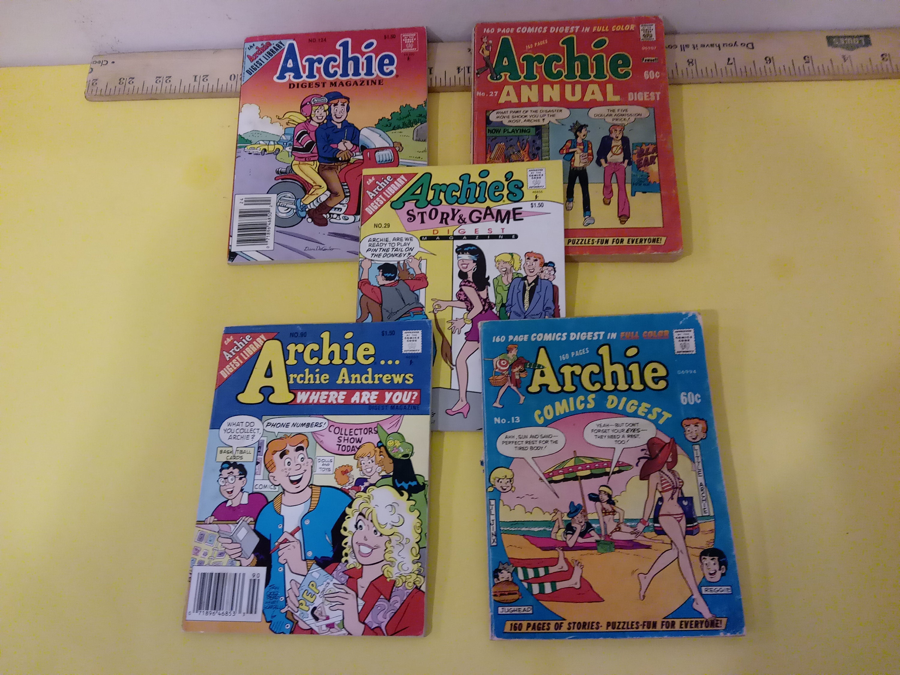 Vintage Archie Comic Digest Magazines, 1970 - 1990's