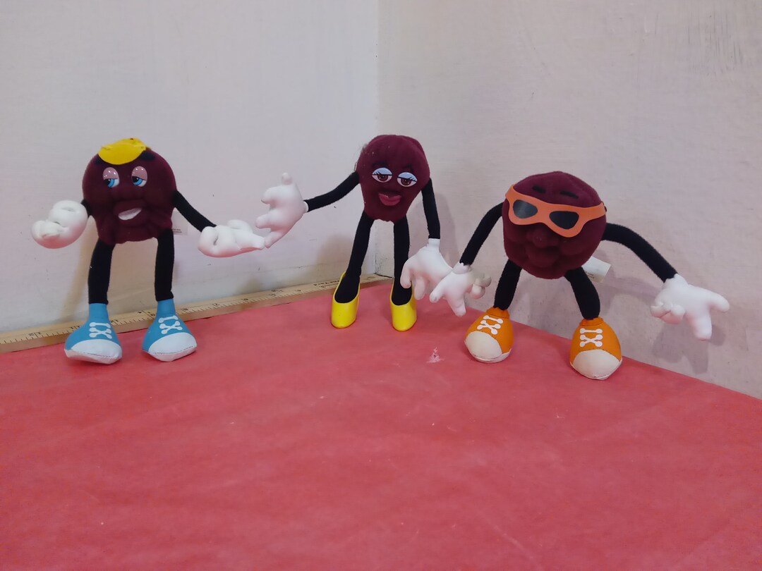 Vintage Stuffed Wired Toys, California Raisin Figures by Applause, 1988 ...