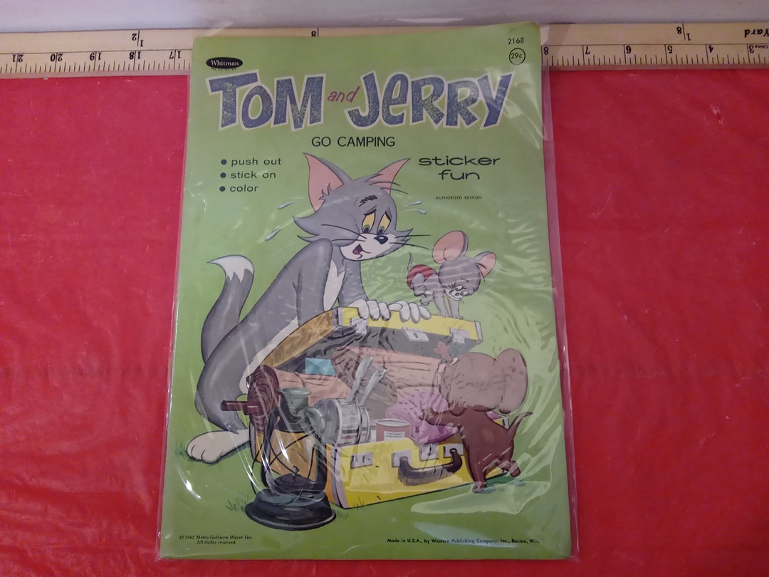 Vintage Children's Book, Tom and Jerry Go Camping Sticker Fun Book ...
