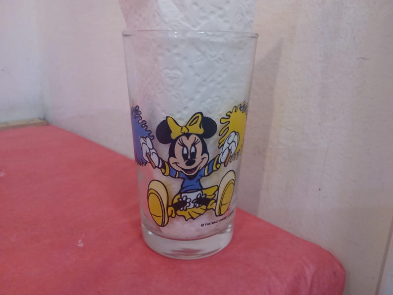 Vintage Child's Drinking Glass, Disney's Mickey Mouse Playing Baseball ...