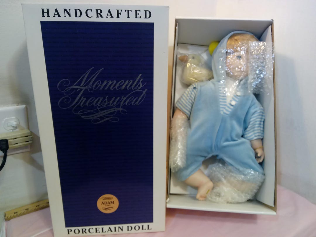 Vintage Large Porcelain Doll, Moments Treasured Handcrafted Porcelain ...