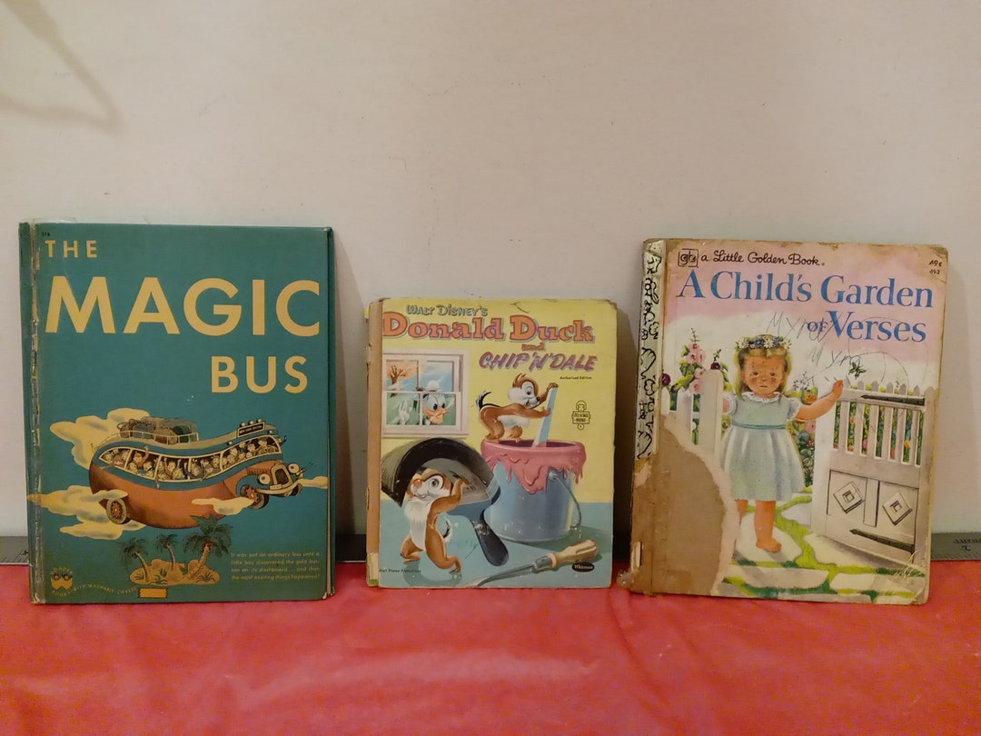 Vintage Children's Books, the Magic Bus by Wonder Books, A Child's ...