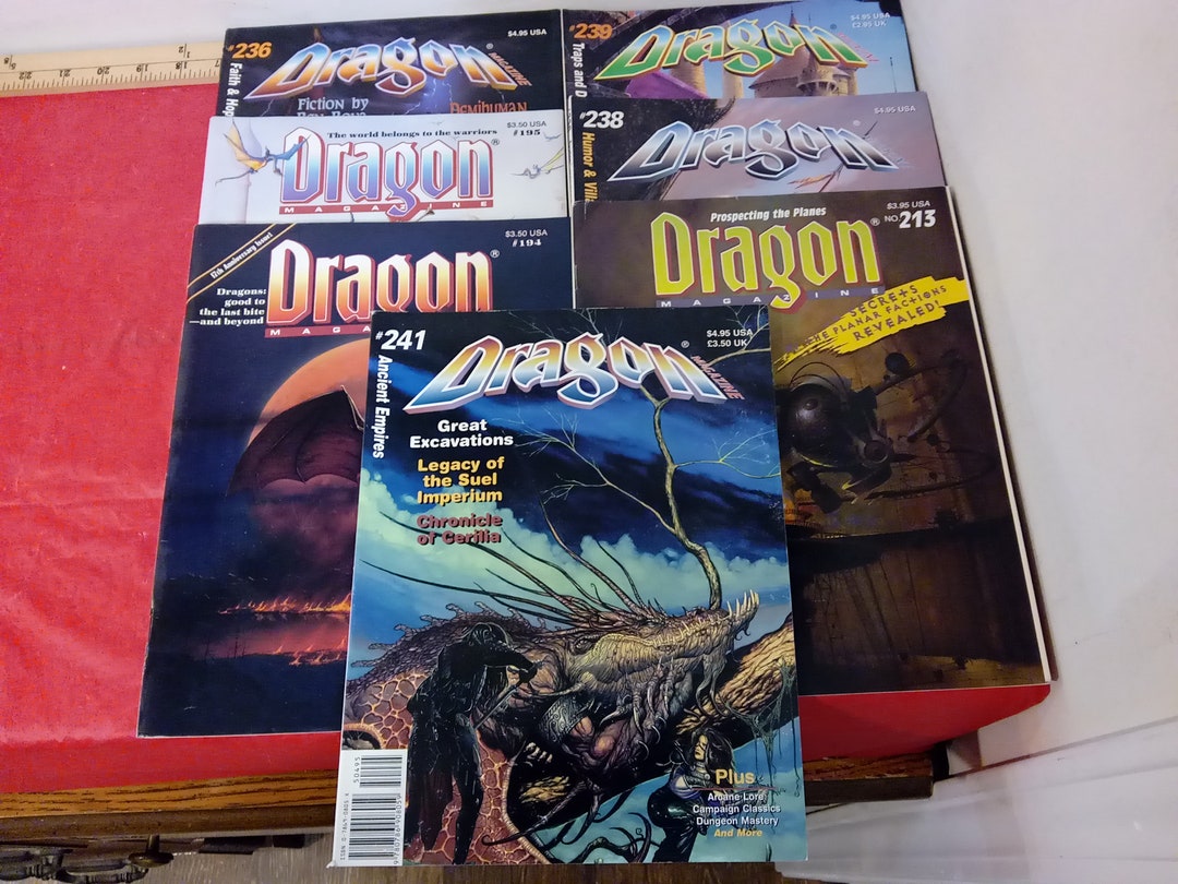 Vintage Roleplaying Magazines, Dragon Magazine by TSR, Various Issues ...