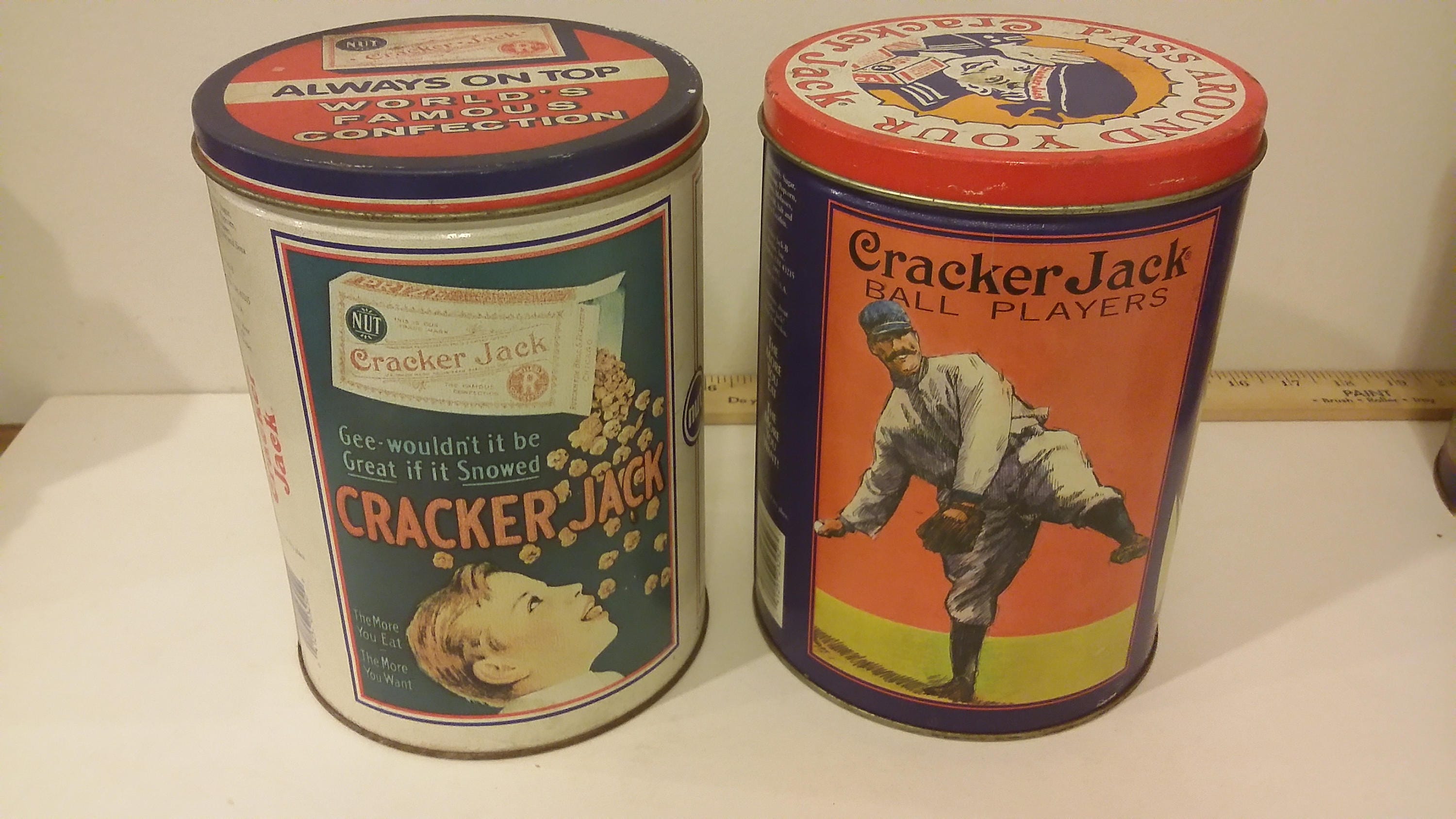 Vintage Cracker Jack Tin, Limited Edition Borden Popcorn Confection Can ...