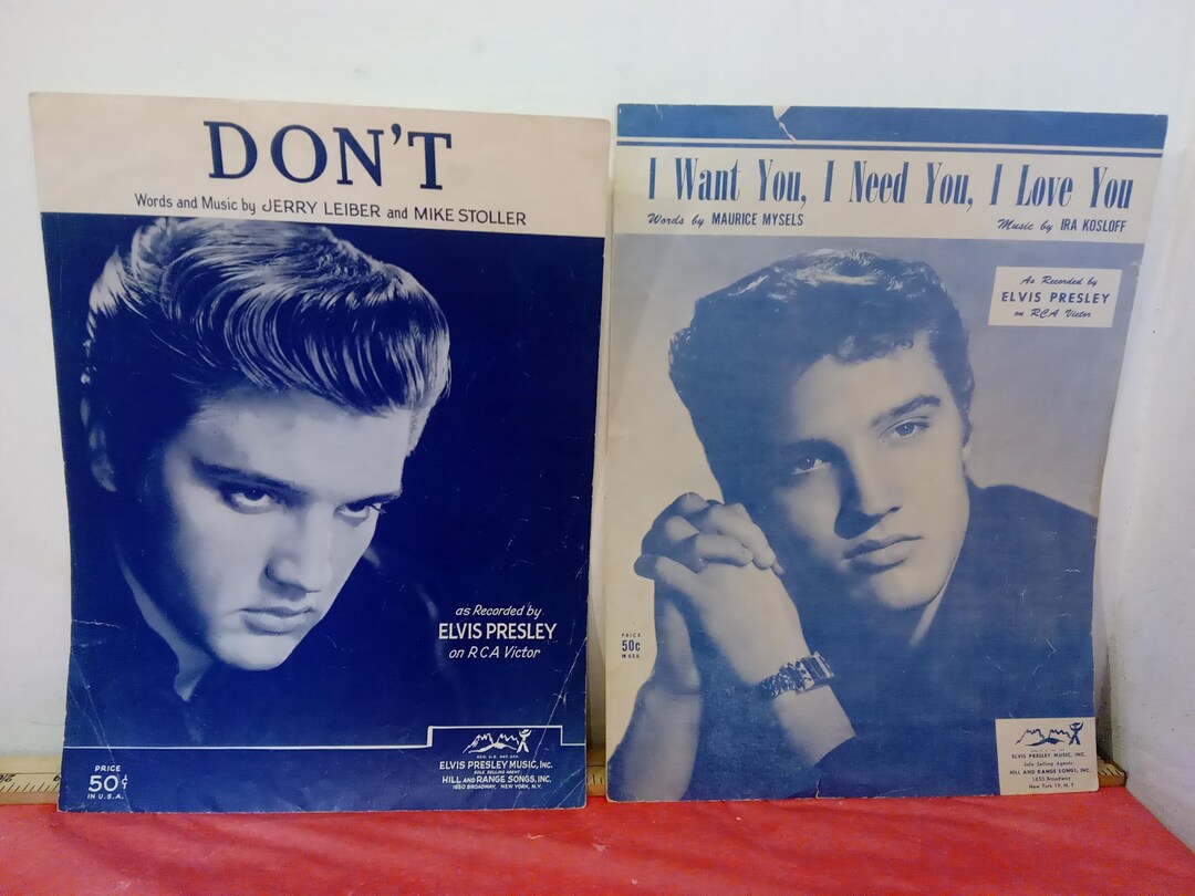 Vintage Music Sheets, Elvis Presley, Errol Flynn, the Platters, Dolly ...