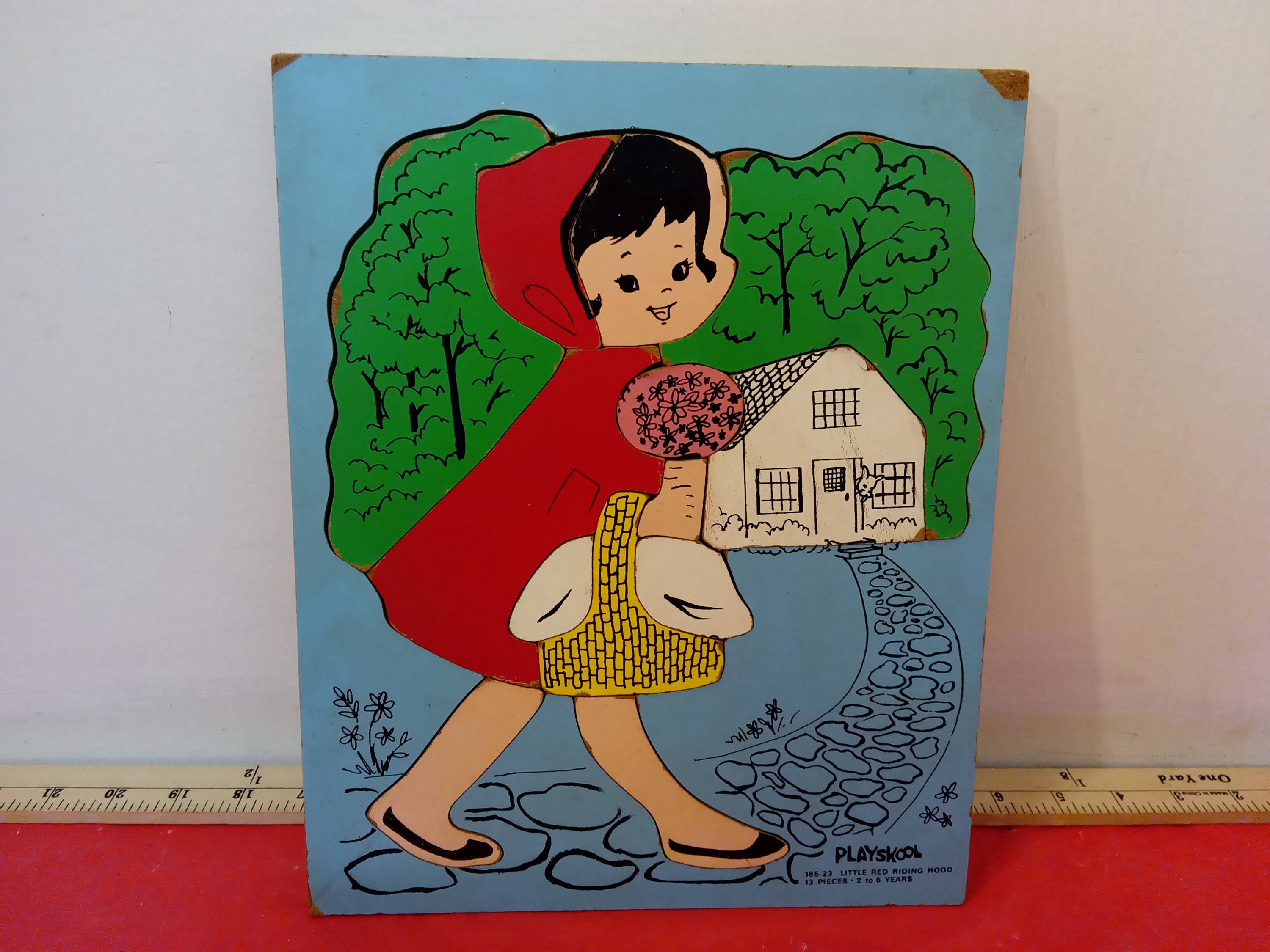 Vintage Tray Puzzle, Little Red Riding Hood 13 pc by Playskool, 1980's