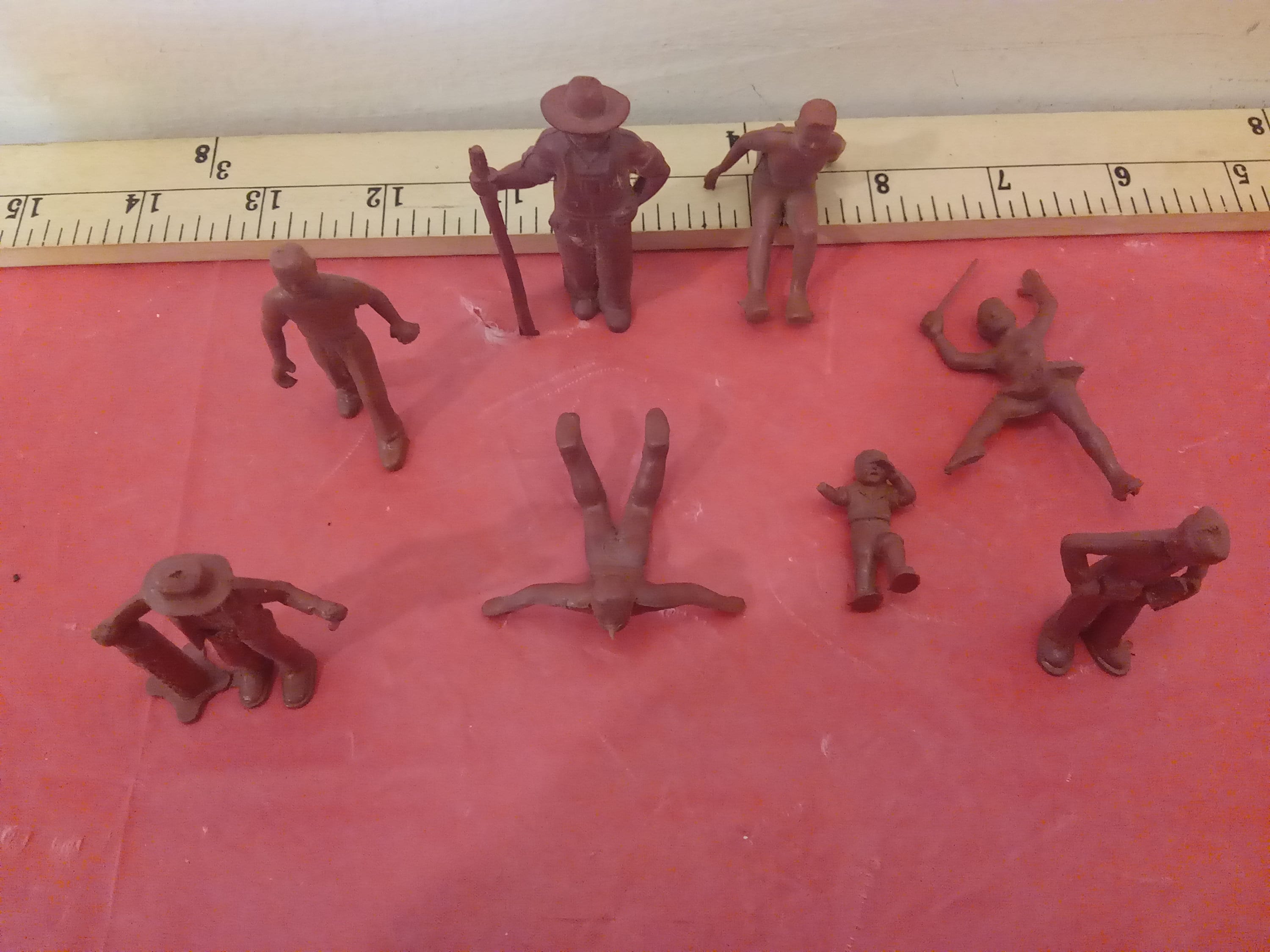 Vintage Plastic Toy People, Farmer, Dancer, Skydiver and Others, 1970's#
