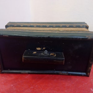 Vintage Squeeze Box Accordion, Rectangle Shape With Hand Painted Design ...