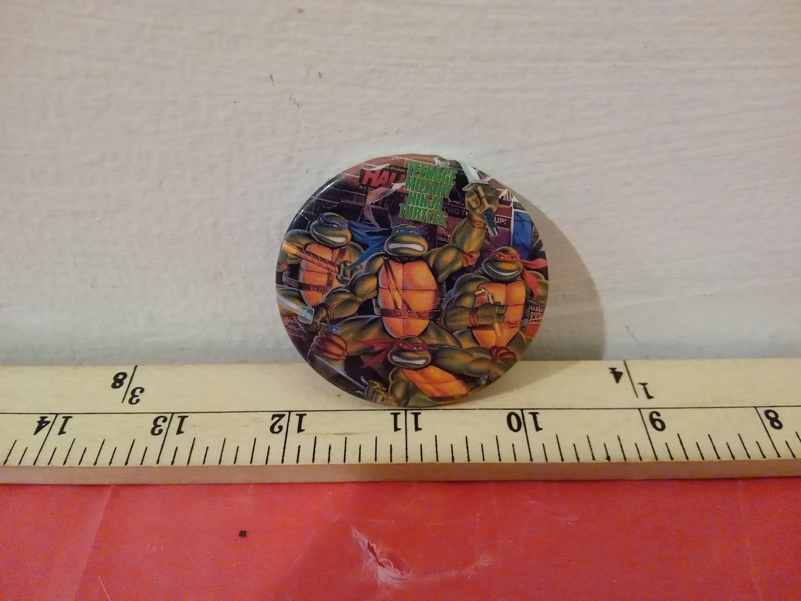 Vintage Pushback Pin, Teenage Mutant Ninja Turtles, Turtles in Front of ...