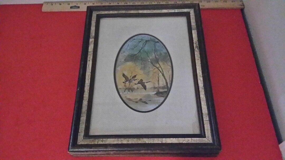 Vintage Foil Artwork, English Dufex Foil Geese & Duck Prints in Picture ...