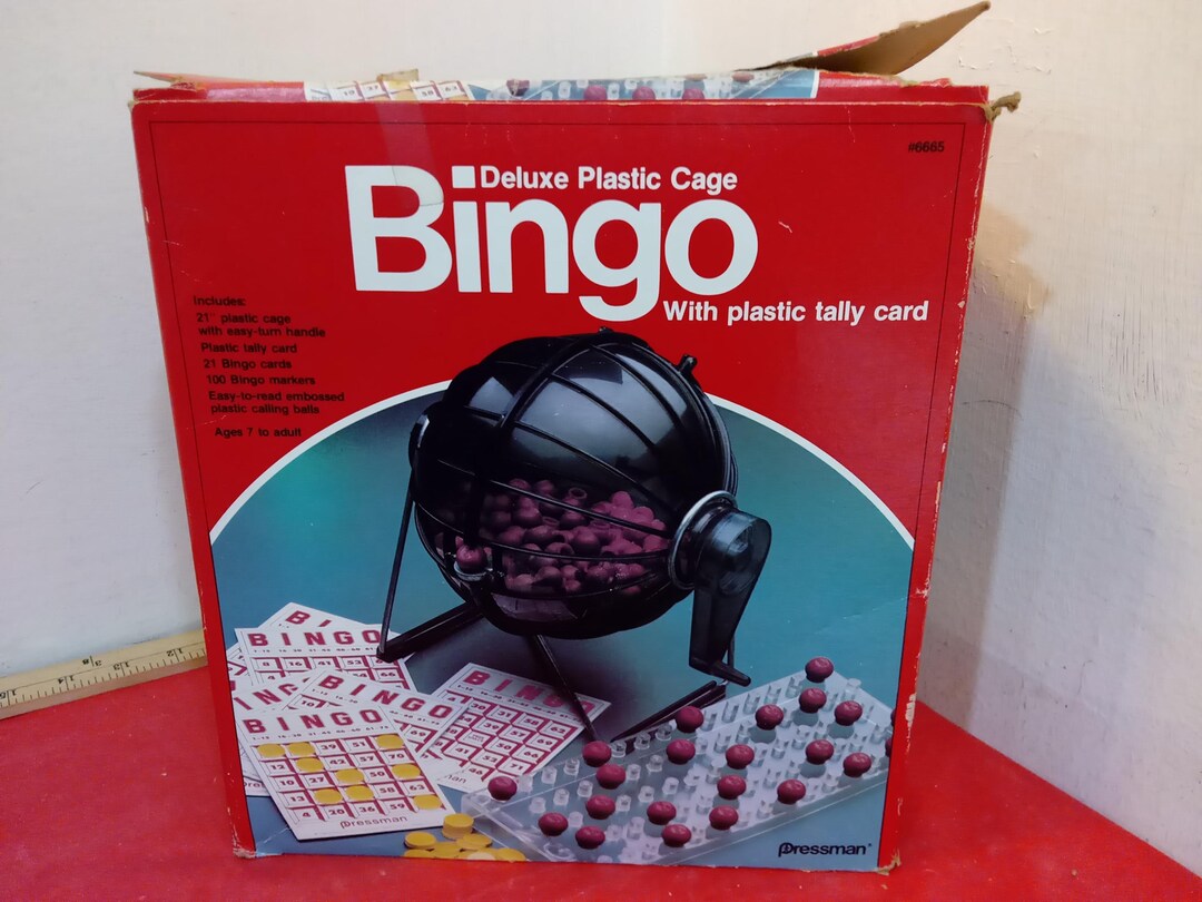 Vintage Bingo Game, Bingo Deluxe With Plastic Cage and Tally Card #6665 ...