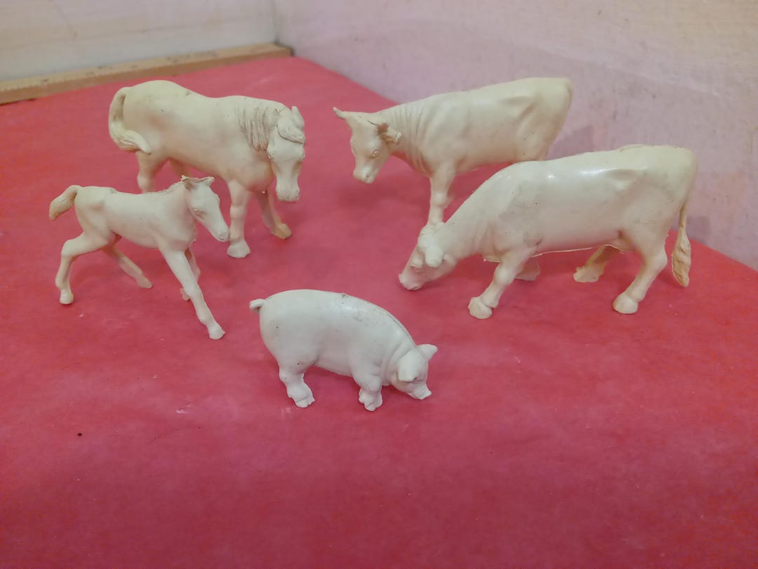 Vintage Plastic Farm Animals, Pretend Play Farm Animals for Farm ...