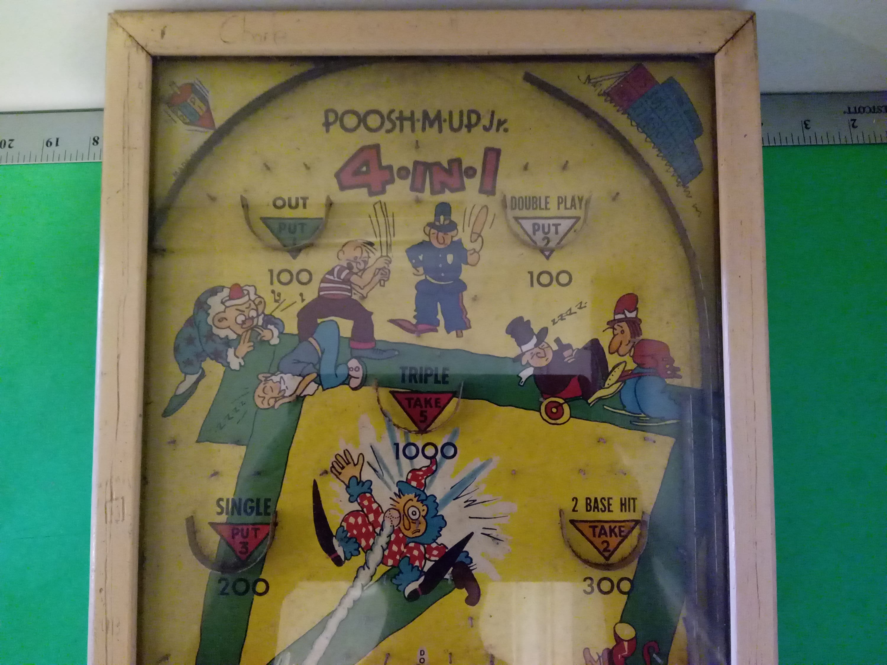 Vintage Poosh-M-Up Jr. Table Top Pinball Game, 1950's