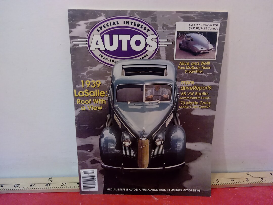 Vintage Auto Magazine, Special Interest Autos, October 1998 - Etsy