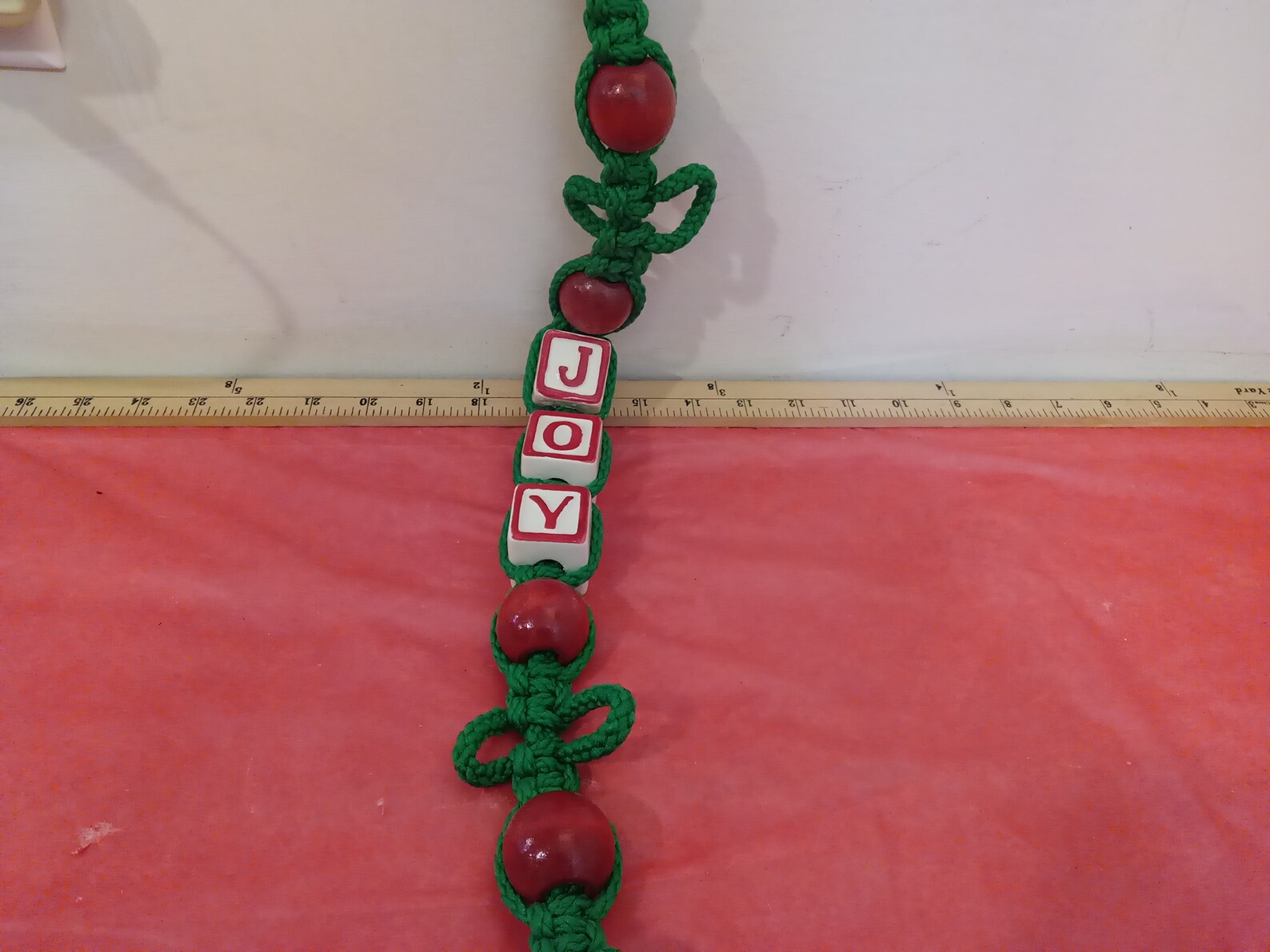 Vintage Christmas Decor, Macabre Joy Wall Hanger With Bells and Red ...