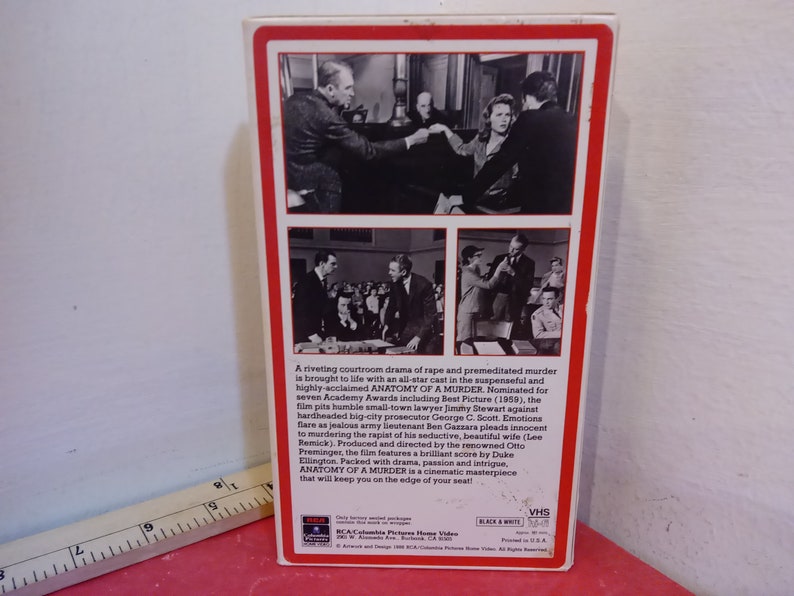 Vintage VHS Tape, Anatomy of a Murder, James Stewart, 1986~ - Etsy