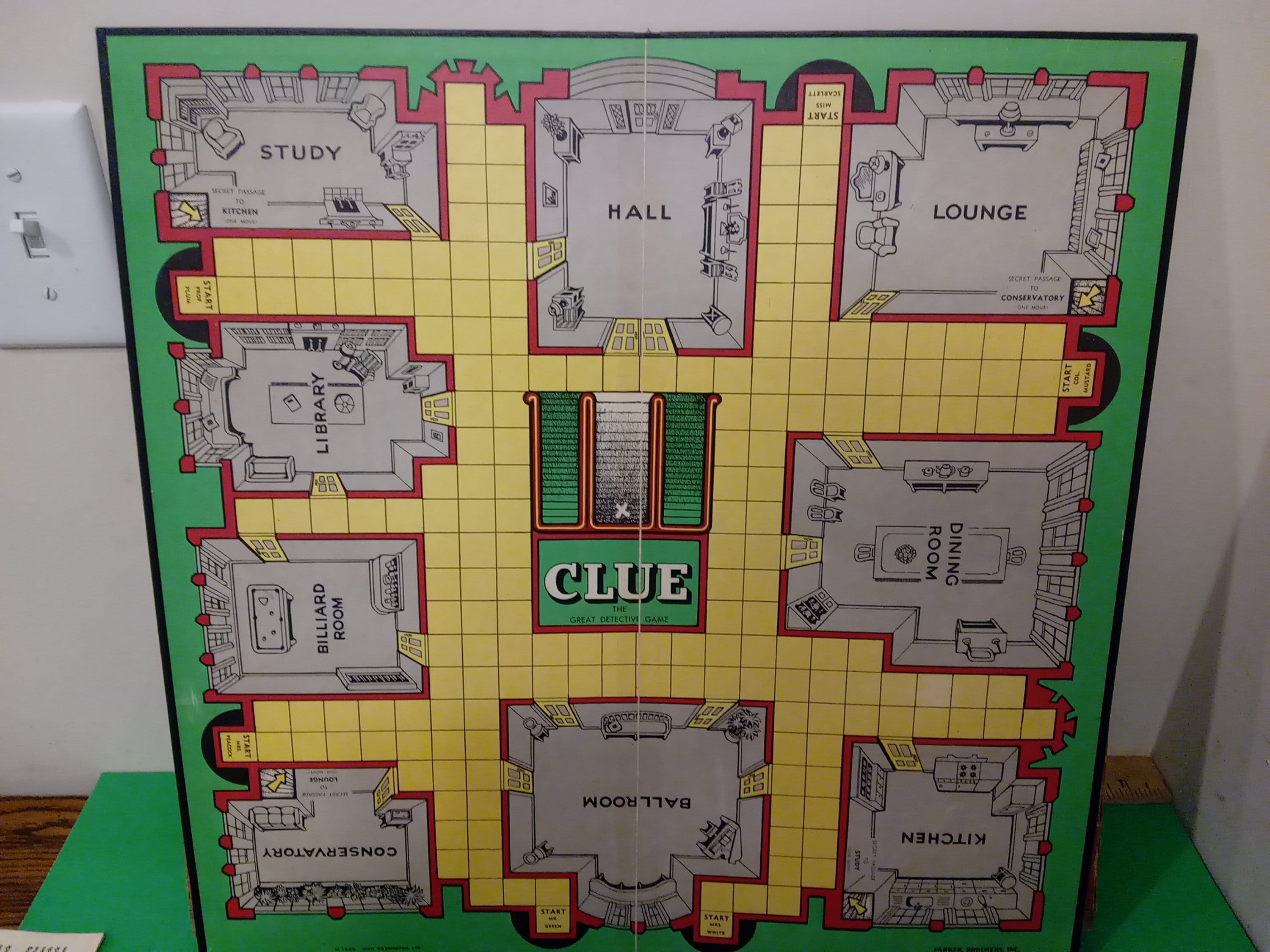 Vintage Clue Board Game by Parker Brothers, 1956