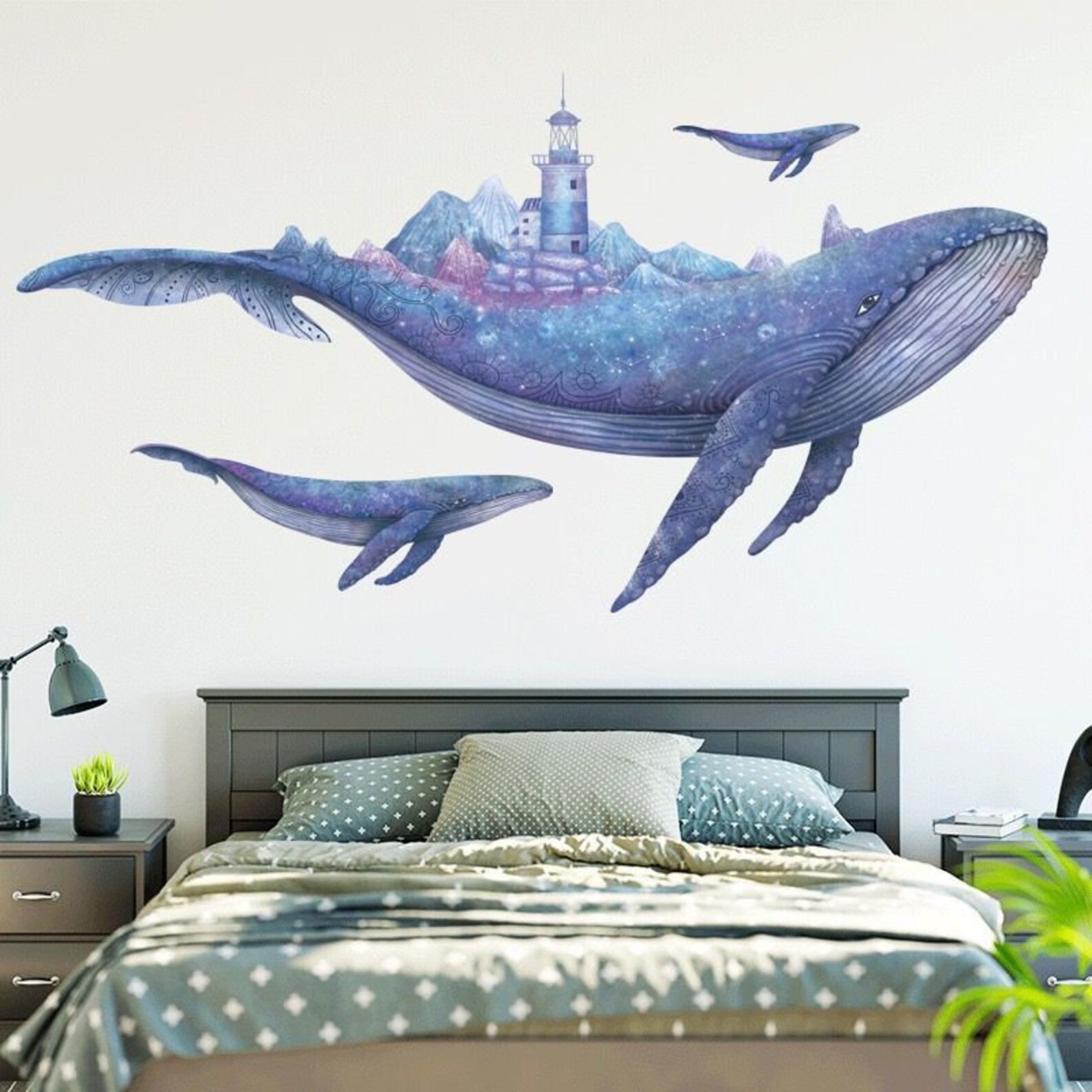 Nursery Wall Decal Whale Wall Sticker Wall Decal Kids Room - Etsy
