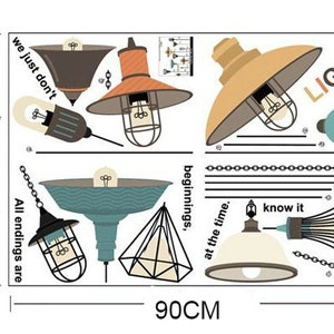 Lamp Wall Sticker Self Adhesive Wallpaper,decal Living Room Decor Wall ...