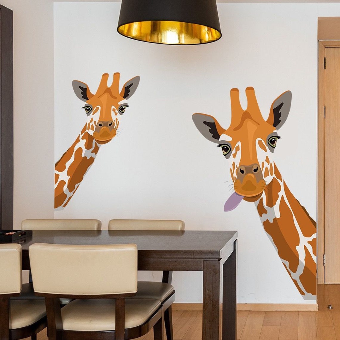 Giraffe Wall Stickerkids Wall Decal Nursery Cute Giraffe Wall - Etsy